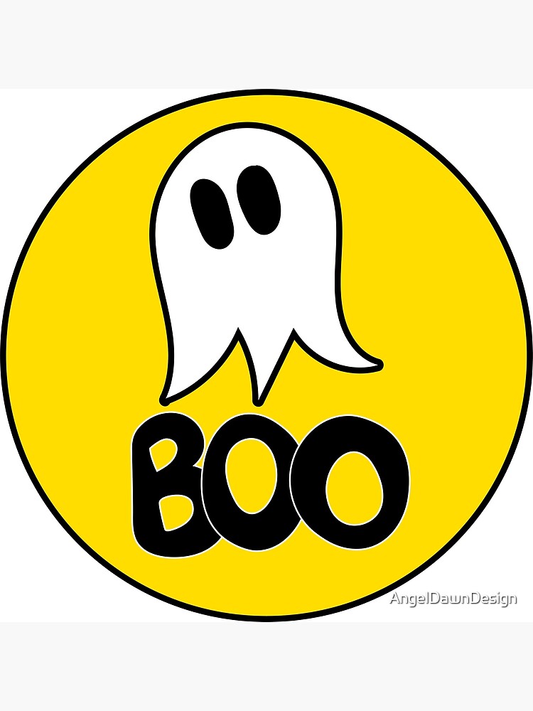Póster «Lindo fantasma de dibujos animados BOO texto círculo marco ...