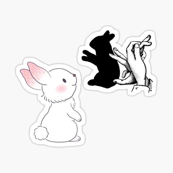 "Funny White Rabbit " Sticker for Sale by Moesko | Redbubble