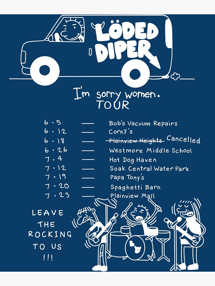 "loded diper tour (white) " Poster for Sale by HopeshopUK | Redbubble