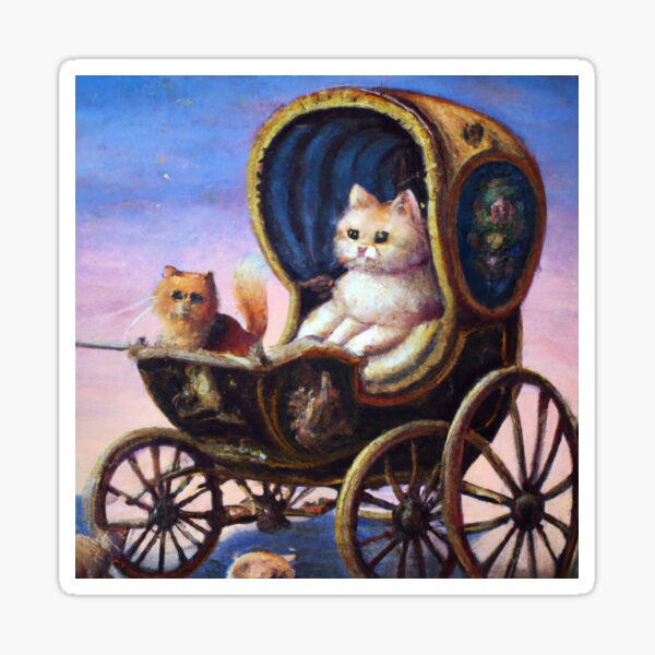 "Felicity and Addy the Cats, riding in a carriage (Romanticism ...