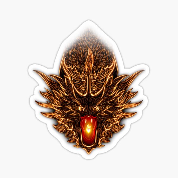 "Roaring Dragon Head, Breathing Fire" Sticker for Sale by ...