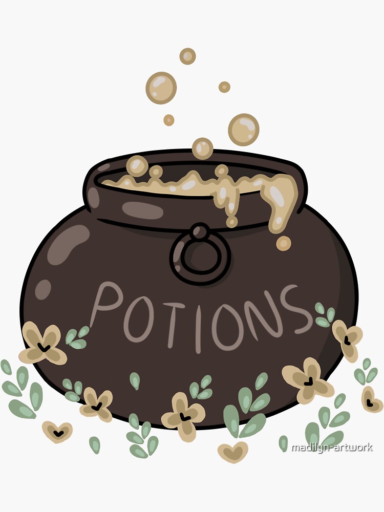 "Yellow Cauldron" Sticker for Sale by madilyn-artwork | Redbubble