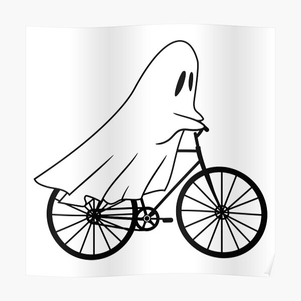 "Cute halloween ghost ghost rides a bike" Poster for Sale by topolian ...