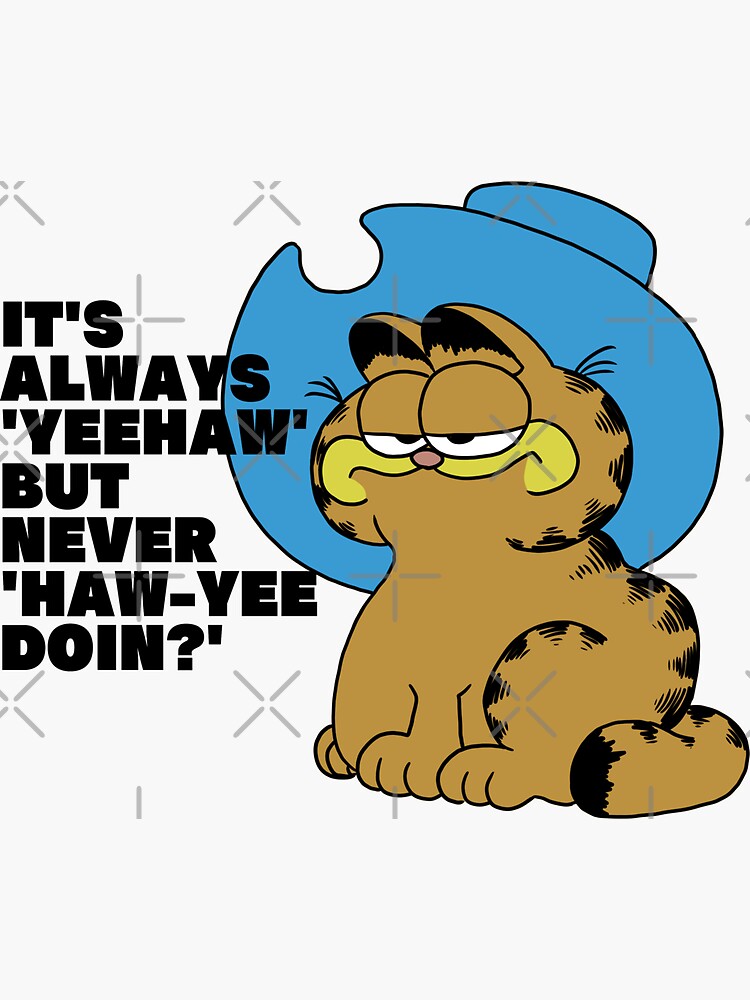 "Cowboy Garfield" Sticker for Sale by peculiarfrog | Redbubble