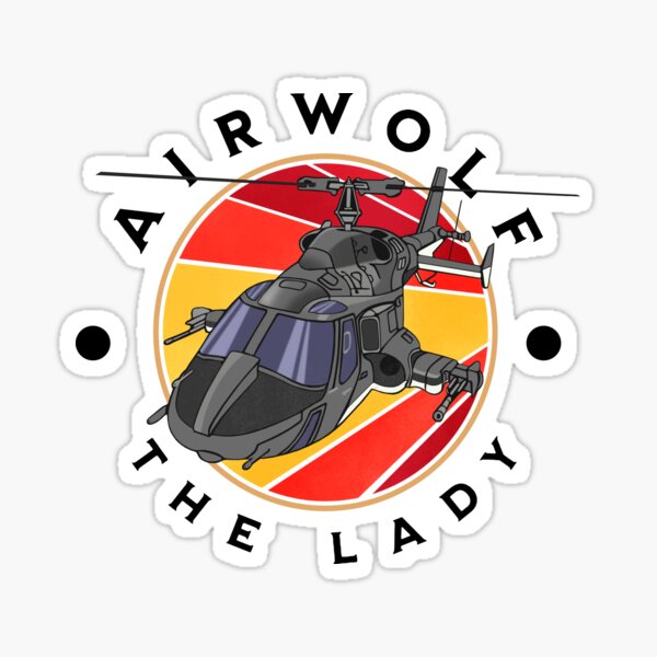 "Airwolf The Lady" Sticker for Sale by Ravensclaw3 | Redbubble