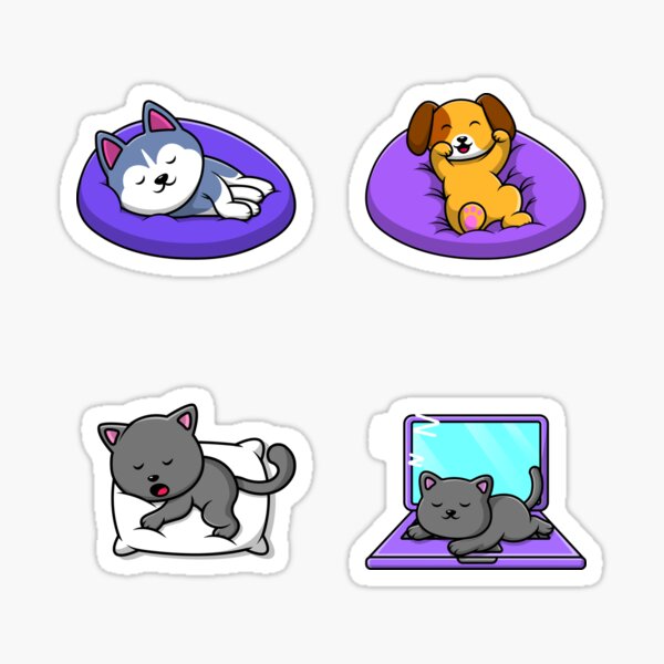 "Cute Little Animals Sleeping Sticker Pack" Sticker for Sale by Sticker ...