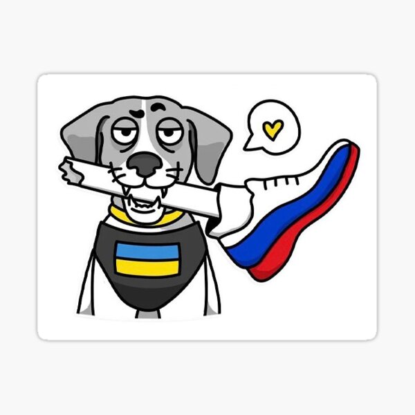 "Ukraine Patron Dog Anti Russia Anti Putin Ukraine War" Sticker for ...