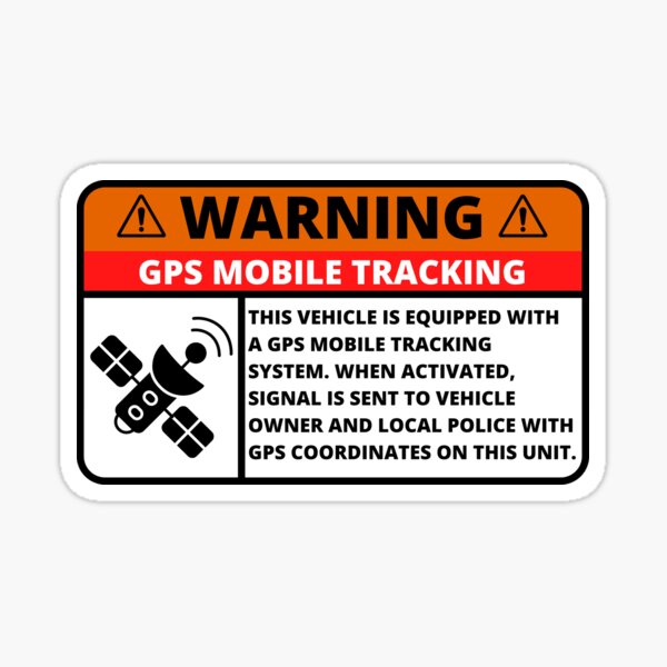 "Warning GPS Mobile Tracking Vinyl Sticker Car Truck Window Decal ...