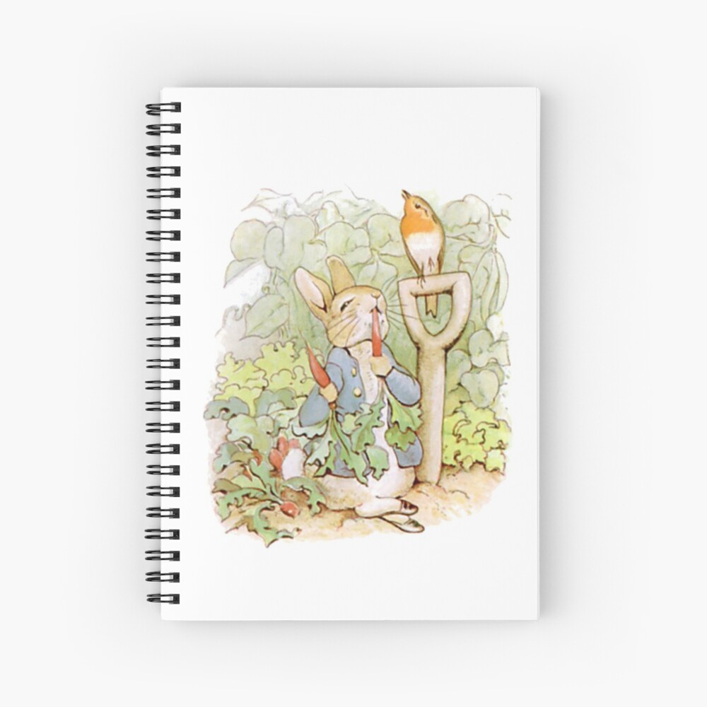"Peter Rabbit Steals Carrots" Spiral Notebook for Sale by Bundjum ...