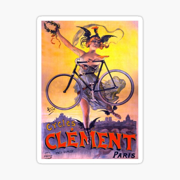 "Cycles Clement - Vintage Poster" Sticker for Sale by L P | Redbubble