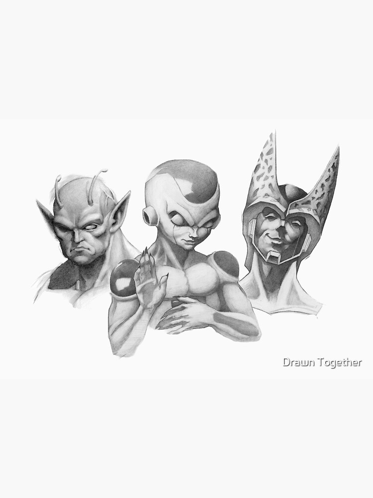 "Dbz Villain Trio Piccolo Frieza Cell Sticker - Solid Background ...