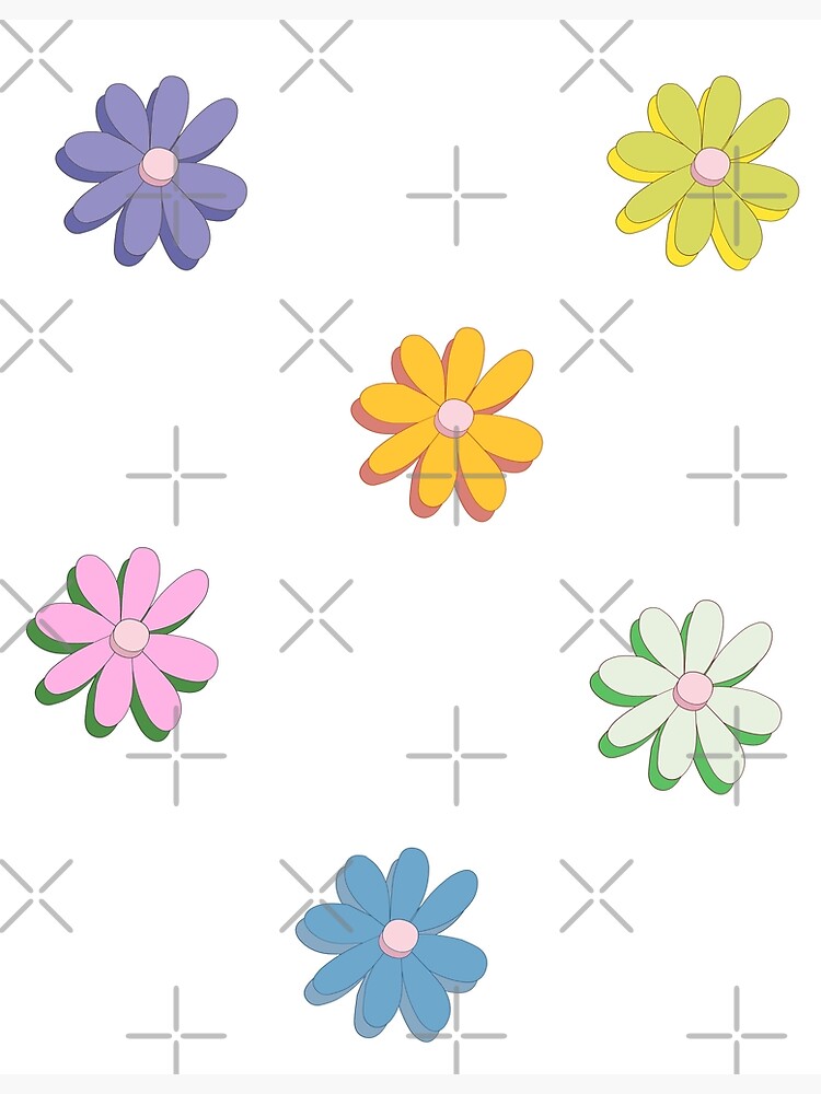 "Small Cartoon Flowers" Poster for Sale by windowdecals | Redbubble