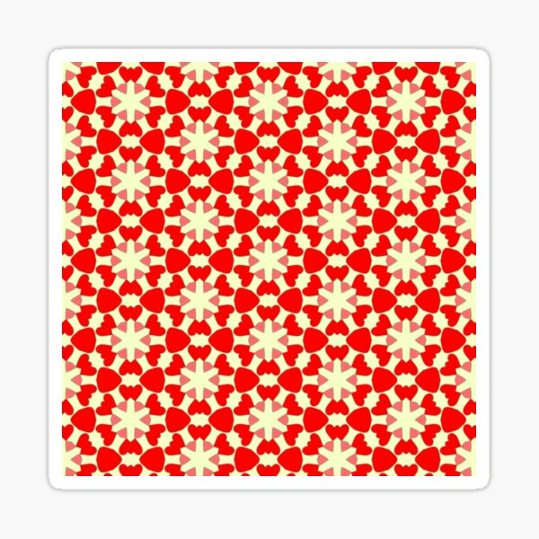 "Modern and Colorful Shapes and Hearts - Red Yellow" Sticker for Sale ...