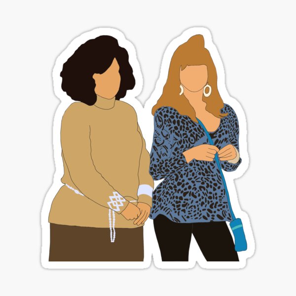 "rachel and fat monica " Sticker for Sale by katinadelgado | Redbubble