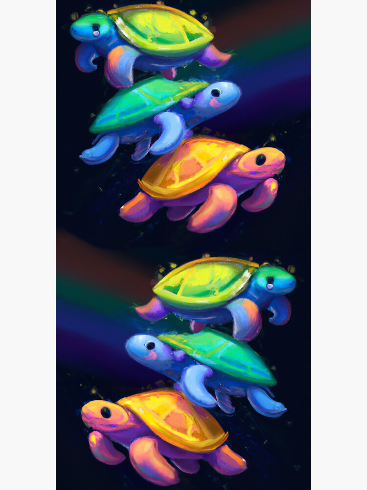 "Rainbow Sea Turtles" Sticker for Sale by PastelSharkArt | Redbubble