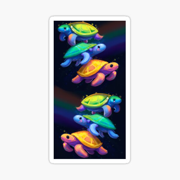 "Rainbow Sea Turtles" Sticker for Sale by PastelSharkArt | Redbubble
