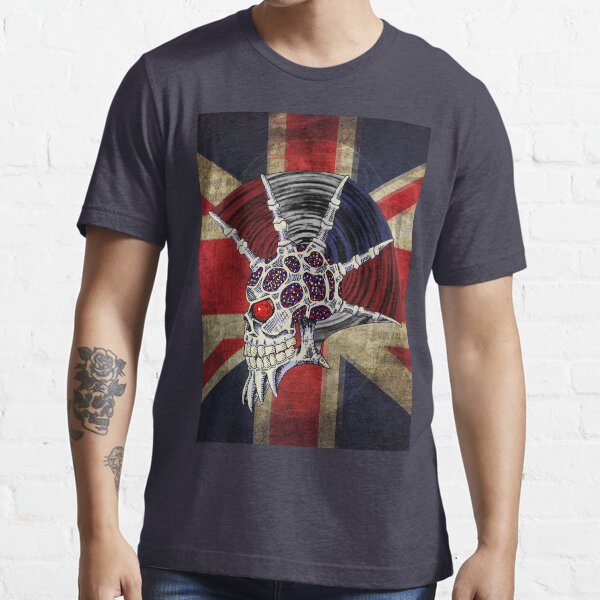 "Union Jack Punk Skull" T-shirt for Sale by SquareDog | Redbubble ...