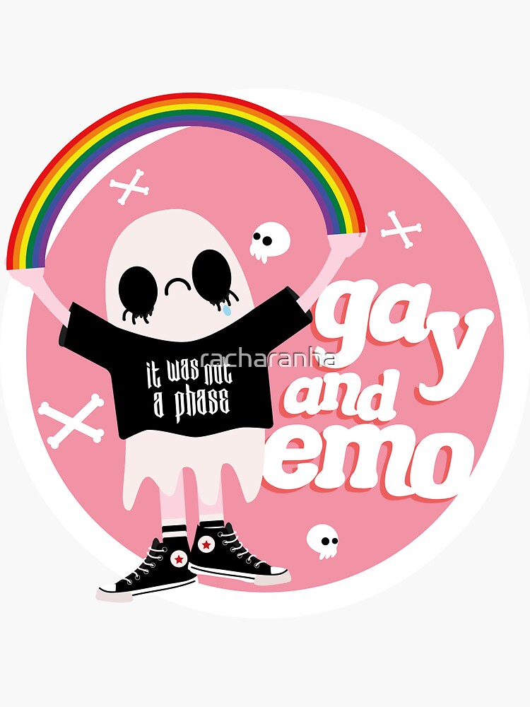 "Gay and Emo Badge" Sticker for Sale by racharanha | Redbubble