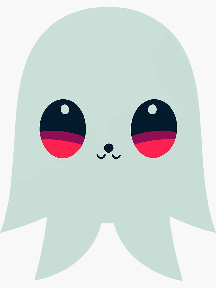 "Kawaii Ghost || Halloween Cat Ghost" Sticker for Sale by ...