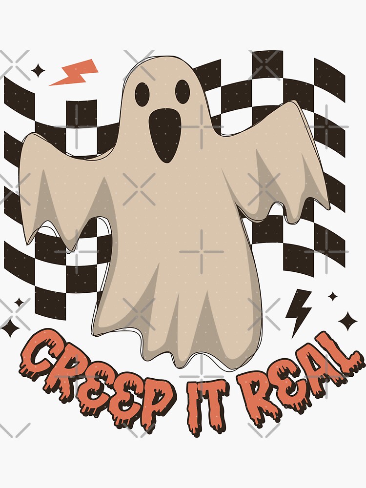 "Creep It Real Ghost Black and White Checker Background Halloween ...