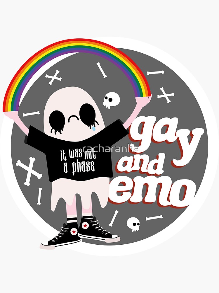 "Gay and Emo Badge" Sticker for Sale by racharanha | Redbubble