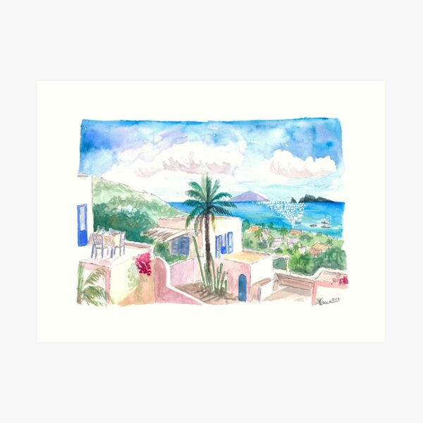 "Panarea Mediterranean View with Stromboli and Aeolian Fantasies" Art ...