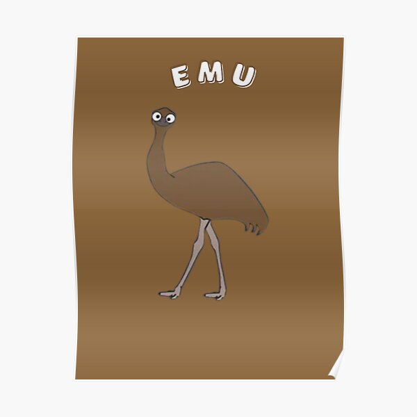 " Emu oversimplified t shirts design is a simple modern design." Poster ...