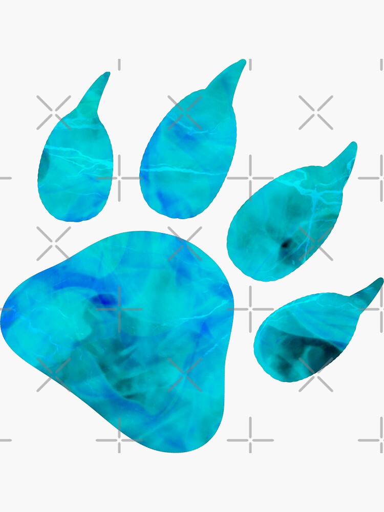 "Light Blue paw" Sticker for Sale by zilvart- | Redbubble