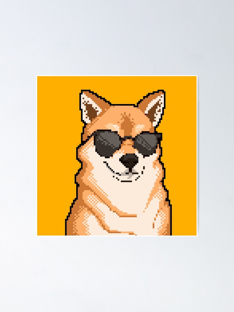 "Cool Doge Pixel Art" Poster for Sale by yketen | Redbubble