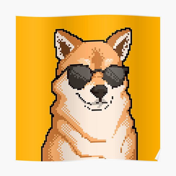"Cool Doge Pixel Art" Poster for Sale by yketen | Redbubble