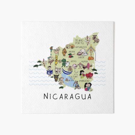 "Nicaragua Map, white background" Art Board Print for Sale by ...