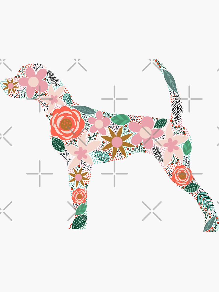 "Pointer Floral Silhouette" Sticker for Sale by Nicolestes | Redbubble