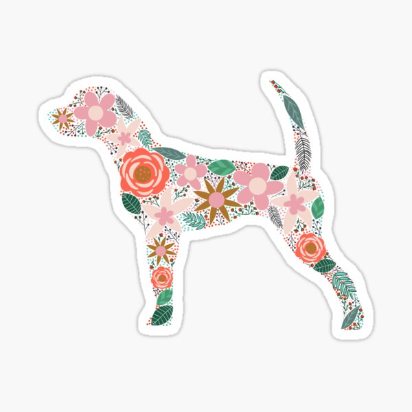 "Pointer Floral Silhouette" Sticker for Sale by Nicolestes | Redbubble