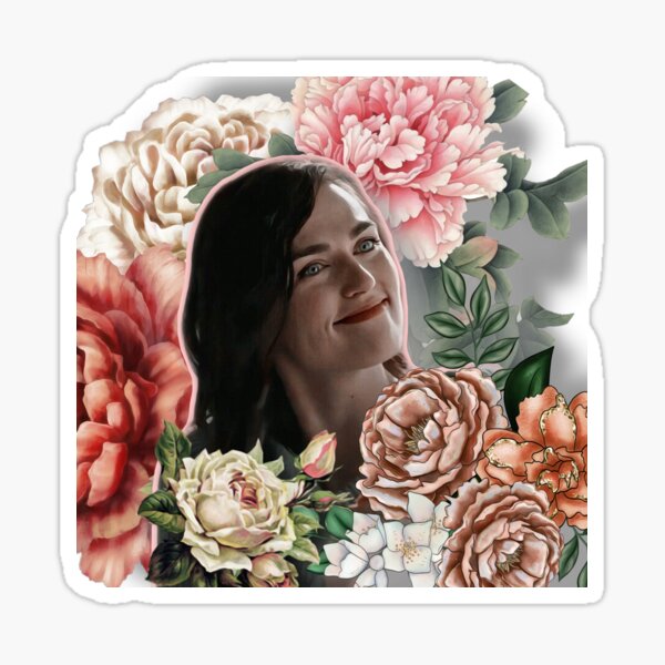 "Pink Floral Lena" Sticker for Sale by TheGreenReader | Redbubble