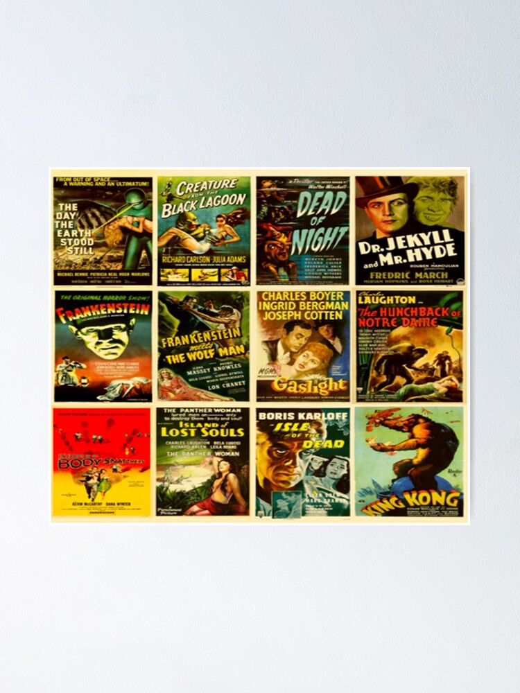"Vintage Classic Horror Monster Movie Posters" Poster for Sale by OLMP ...
