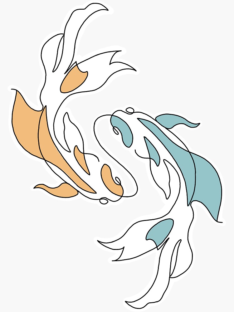 "orange and blue coi fish" Sticker for Sale by blaizehanna | Redbubble