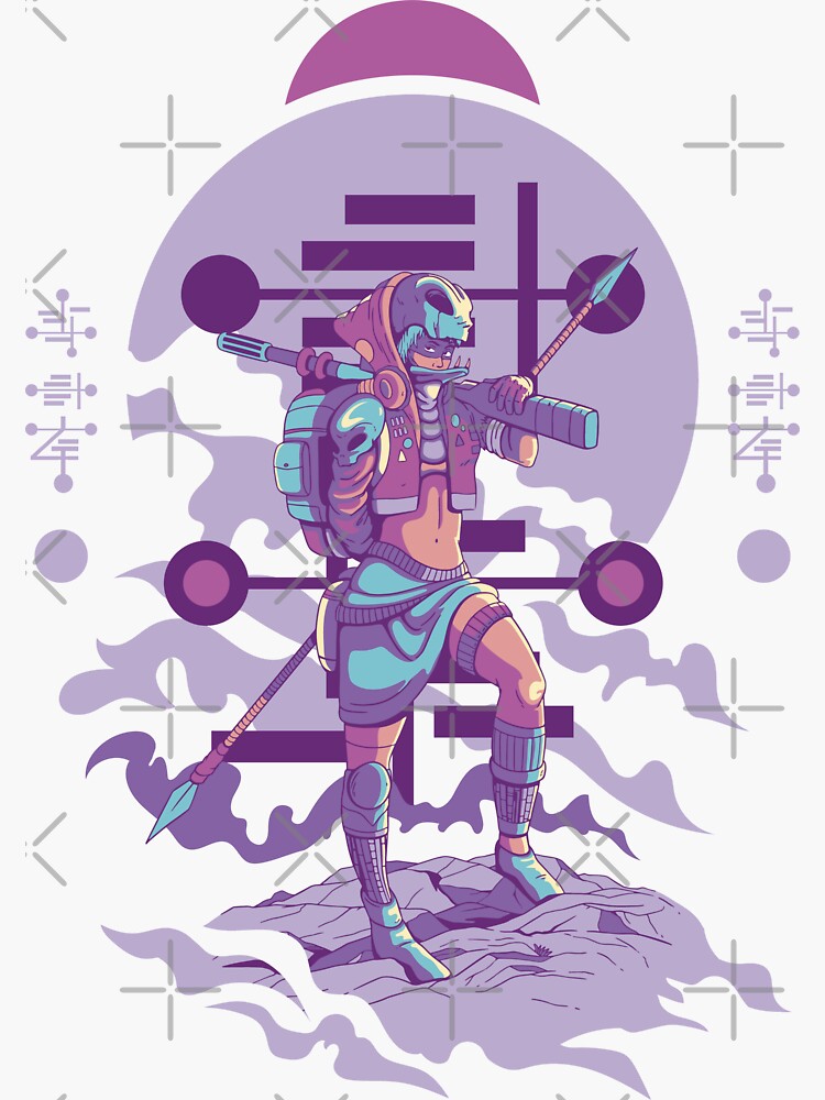 "Female humanoid alien with alien skull and gun in comic book style ...