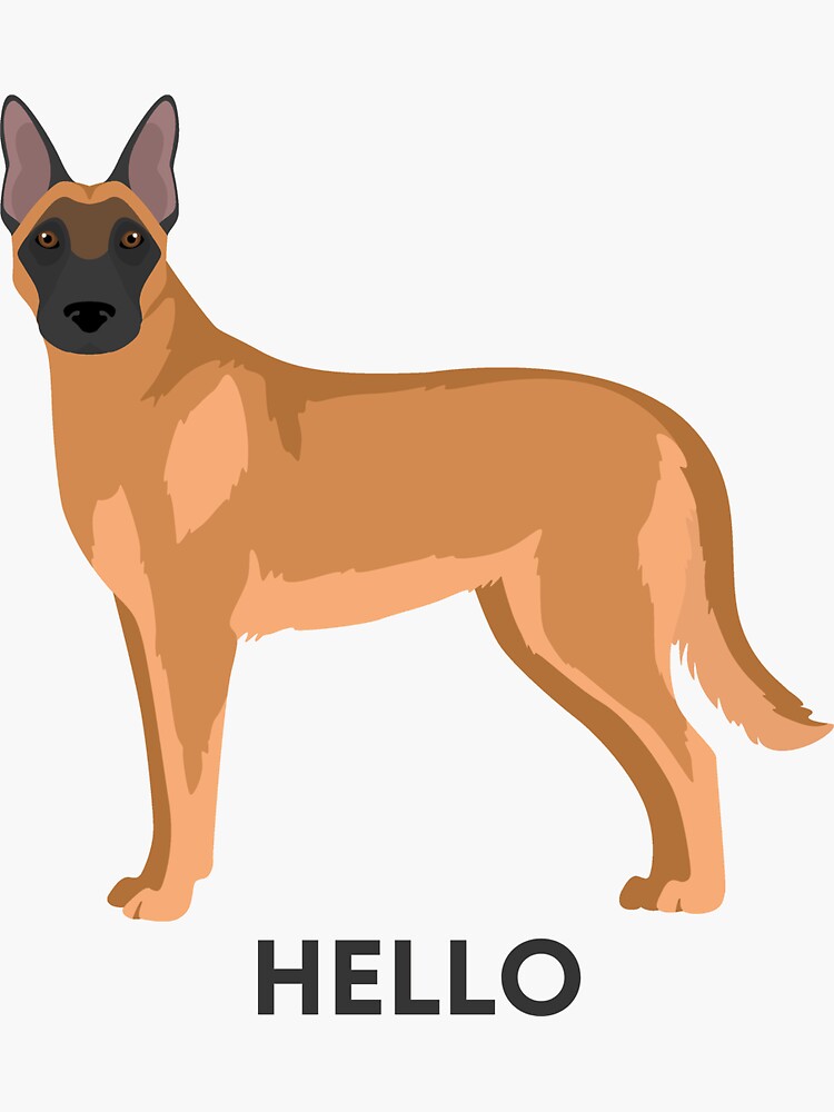 "Hello Belgian Malinois" Sticker for Sale by anaderol | Redbubble