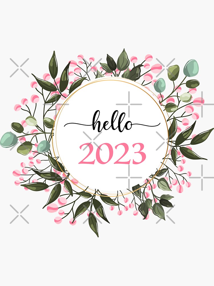 "Hello 2023" Sticker for Sale by emmidna | Redbubble