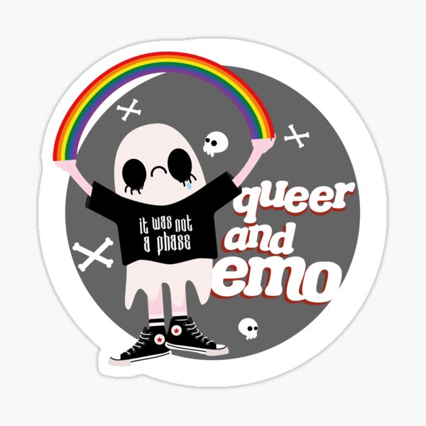 "Queer and Emo Badge" Sticker for Sale by racharanha | Redbubble