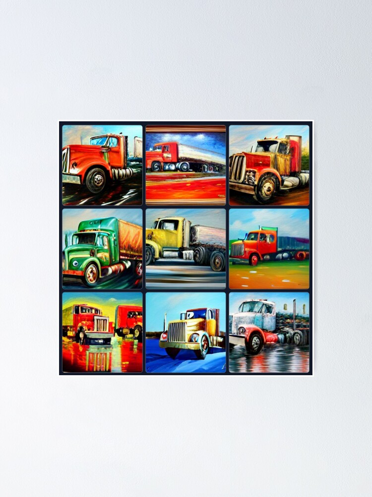 "Truck Drivers / Trucks Pack" Poster for Sale by CinderPress | Redbubble