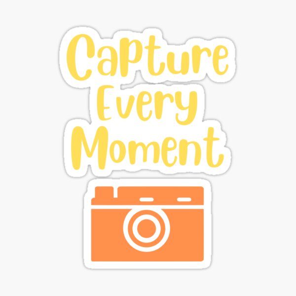 "Capture Every Moment Orange Camera Clock Design" Sticker for Sale by ...