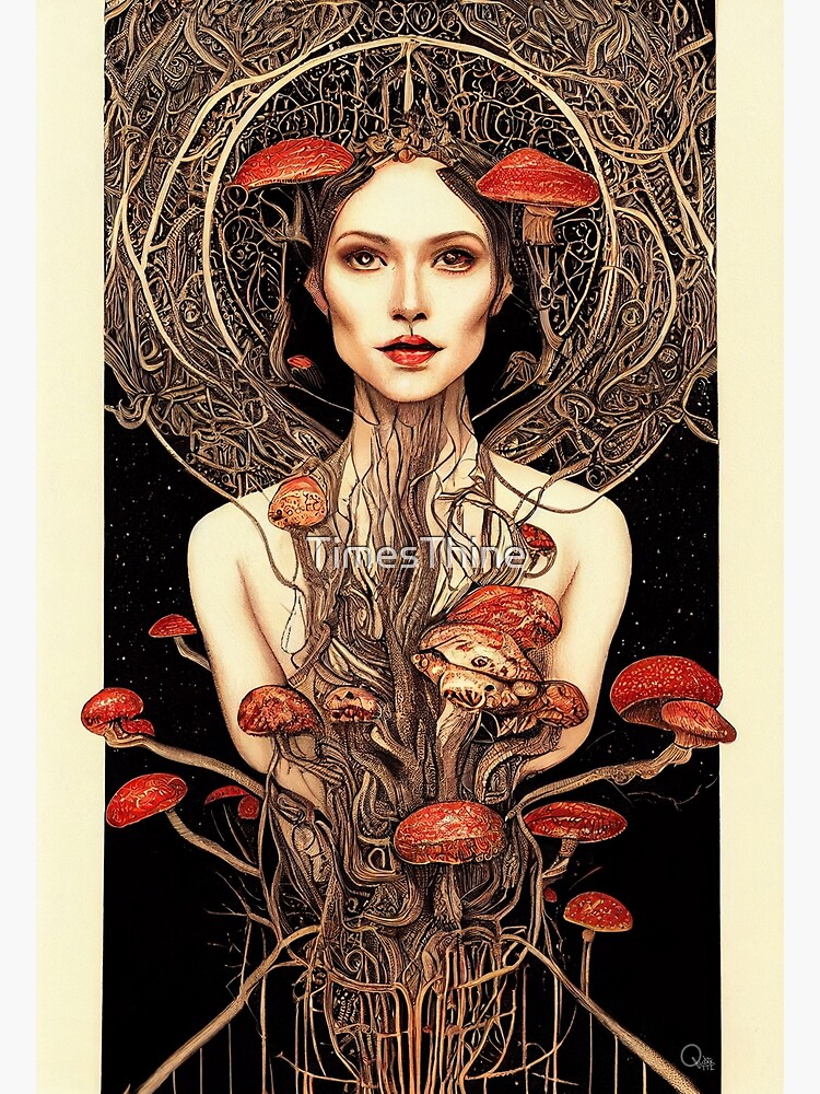 "Psilocybin Goddess #10" Art Print for Sale by TimesThine | Redbubble