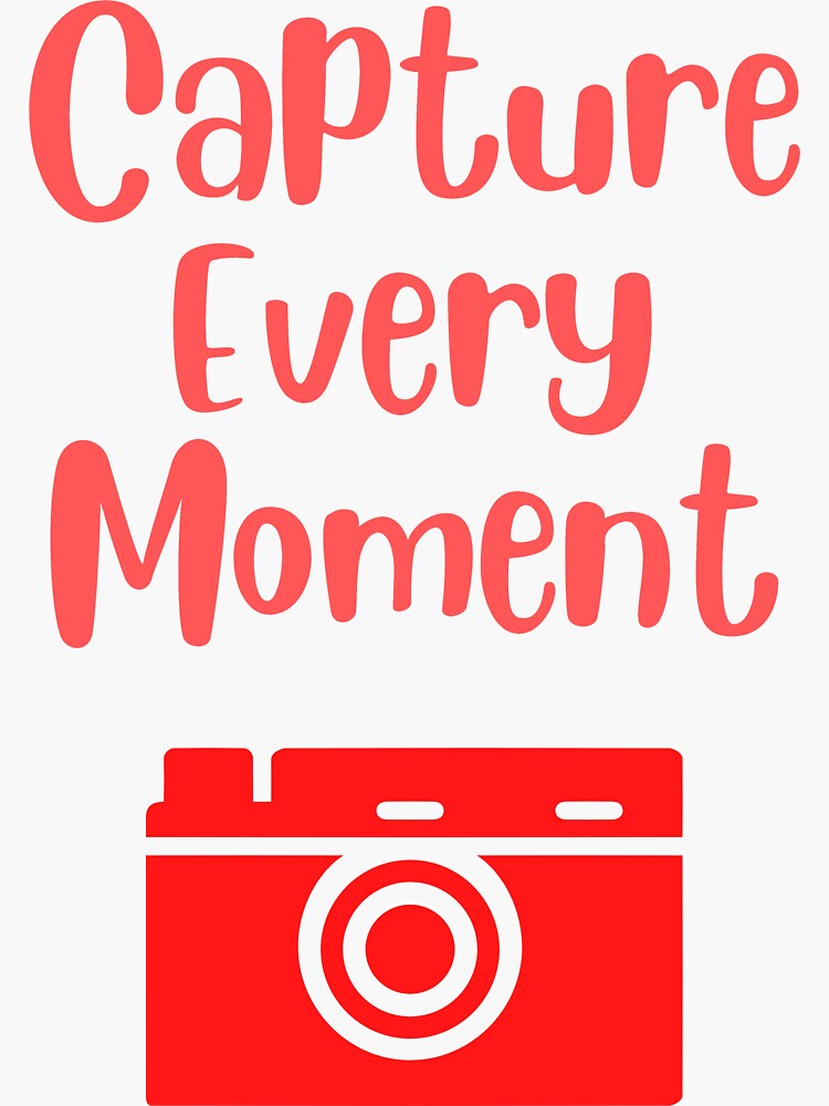 "Capture Every Moment Red Camera Clock Design" Sticker for Sale by ...
