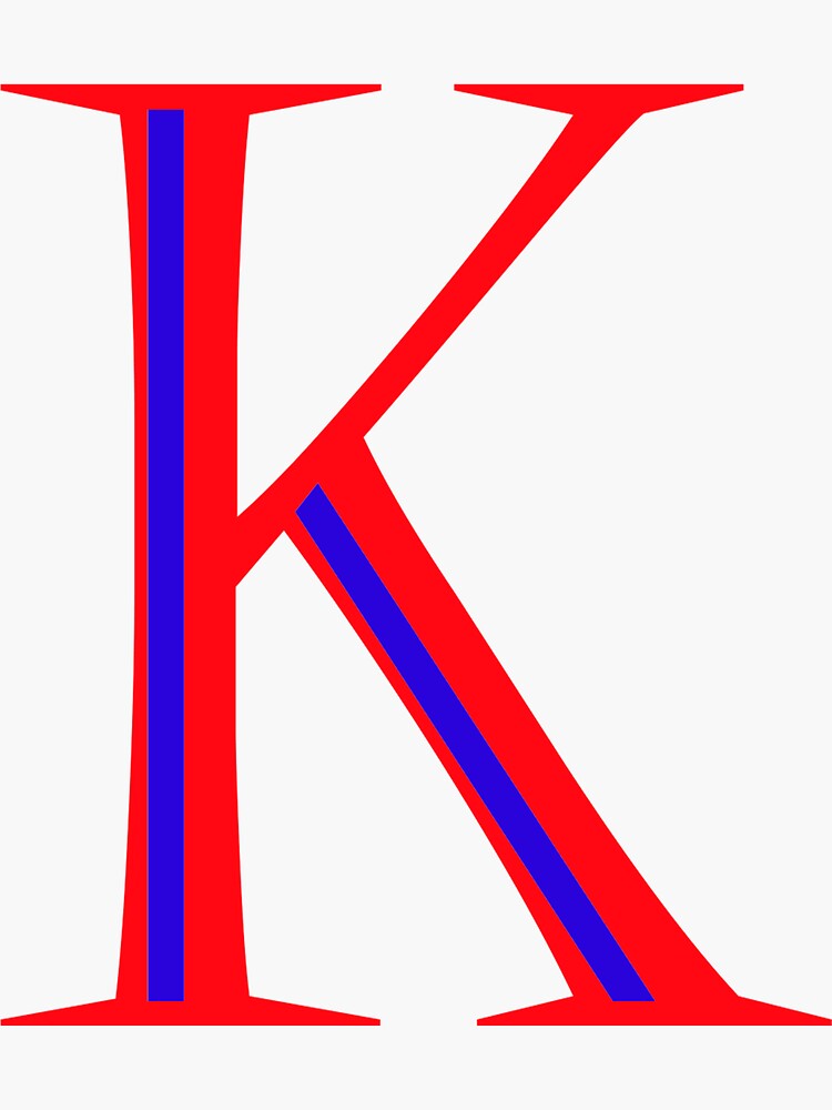 "THE LETTER --K ---IN RED AND BLUE COLOR" Sticker by solgel47 | Redbubble