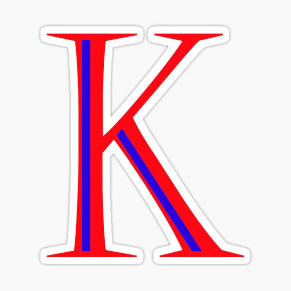 "THE LETTER --K ---IN RED AND BLUE COLOR" Sticker by solgel47 | Redbubble