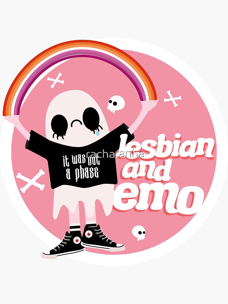 "Lesbian and Emo Badge" Sticker for Sale by racharanha | Redbubble