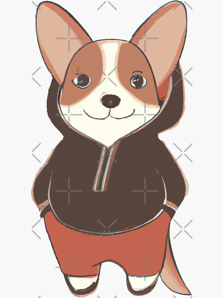 "Chibi Hooded Corgi" Sticker for Sale by FTMCorgi | Redbubble