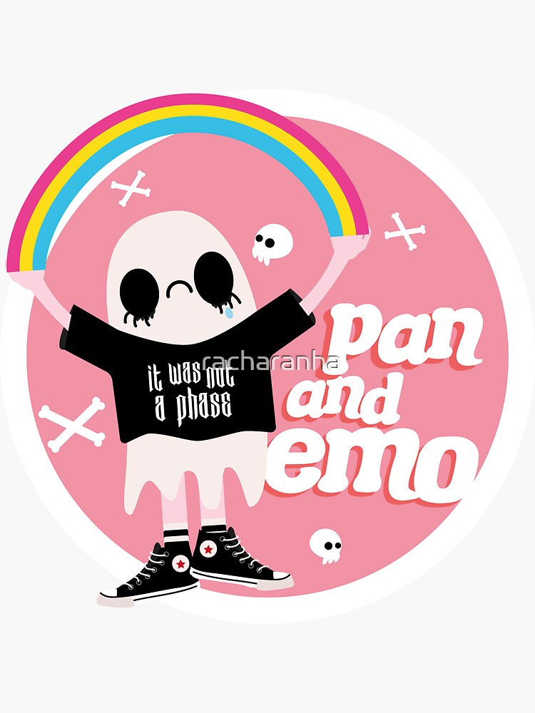 "Pan and Emo Badge" Sticker for Sale by racharanha | Redbubble