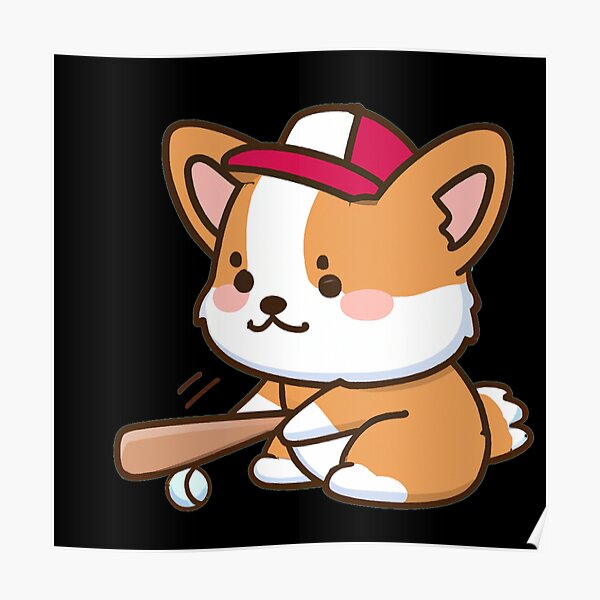 "Corgi Baseball" Poster for Sale by FTMCorgi | Redbubble